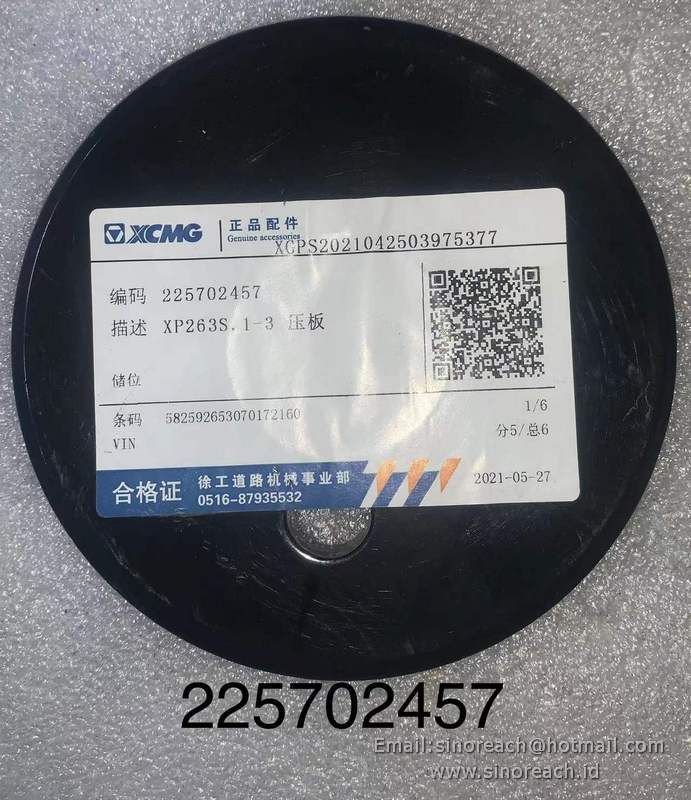 225702457 XP263S.1-3 Platen for XCMG SPARE PARTS – Sinoreach