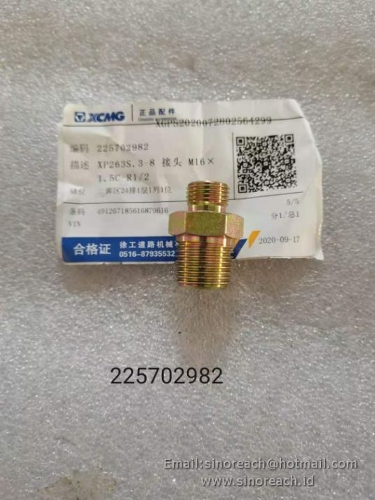 225702982 XP263S.3-8 Connector M16×1.5C-R1/2 for XCMG SPARE PARTS ...